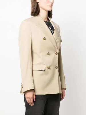 GOLDEN GOOSE Double-breasted Virgin Wool Blazer - Neutrals