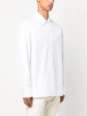 JIL SANDER Pointed-collar Organic-cotton Shirt - White