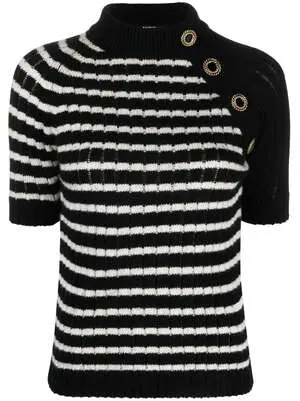 Balmain Striped Cashmere-blend Top