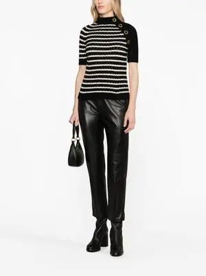 Balmain Striped Cashmere-blend Top