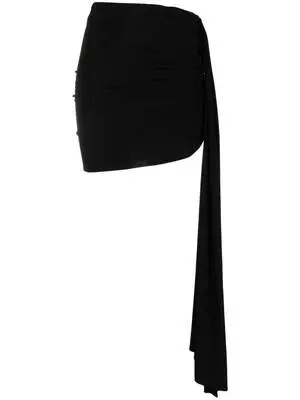 Magda Butrym Draped Jersey Miniskirt - Black