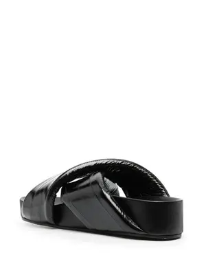 JIL SANDER Crossover-strap Leather Sandals - Black