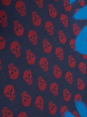 Alexander McQueen Graffiti Printed Frayed Scarf