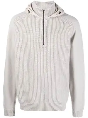 Herno Long-sleeve Wool Hooded Jumper