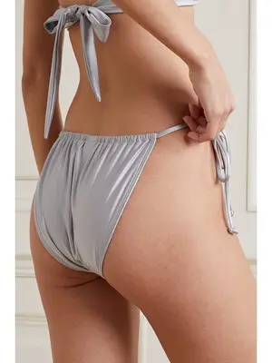 Good American Gathered Stretch-satin Bikini Briefs