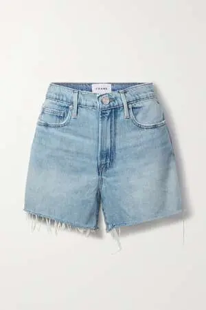 FRAME Le Brigitte Denim Shorts Mid Denim