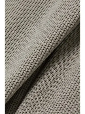 Rick Owens Cutout Ribbed Wool Top - Gray