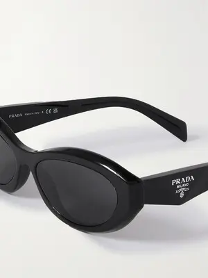 Prada Oval-frame Sunglasses - Black