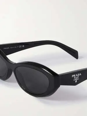 Prada Oval-frame Sunglasses - Black
