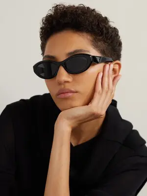 Prada Oval-frame Sunglasses - Black
