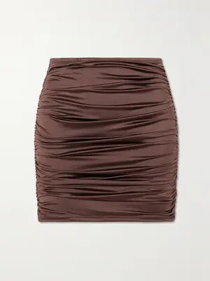 Good American Ruched Mini Skirt