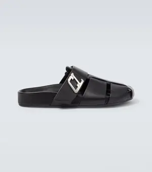 CHRISTIAN LOUBOUTIN Abubizz Leather Slippers - Black