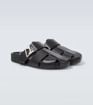 CHRISTIAN LOUBOUTIN Abubizz Leather Slippers - Black