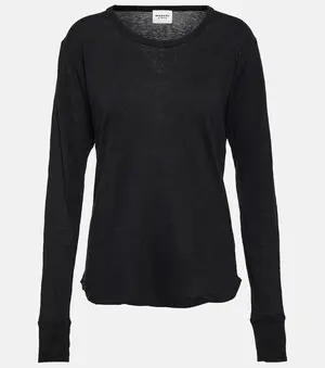 MARANT ETOILE Zeline Linen Top - Black