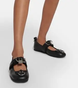 JW Anderson Lock Leather Ballet Flats