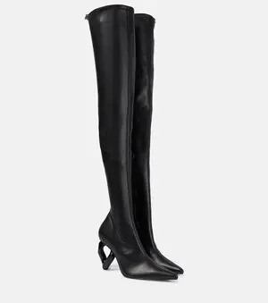 JW Anderson Chain Over-the-knee Leather Boots - Black