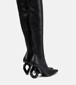 JW Anderson Over-the-knee Chain Detail Leather Boots