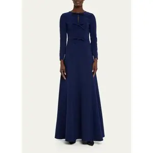 Carolina Herrera Triple Bow Keyhole Gown