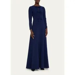 Carolina Herrera Triple Bow Keyhole Gown