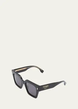 Fendi Roma Square Sunglasses Shiny Beige/brown