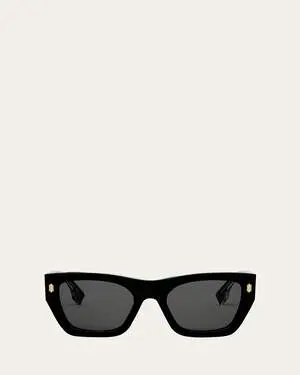 Fendi Roma Square Sunglasses Shiny Black/smoke