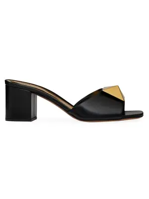 Valentino Garavani One Stud Calfskin Slide Sandal 60mm