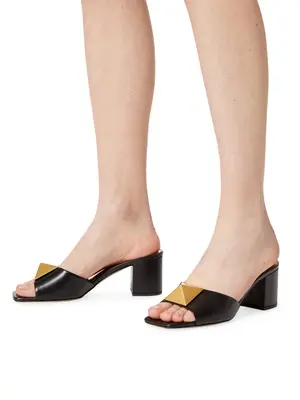 Valentino Garavani One Stud Calfskin Slide Sandal 60mm