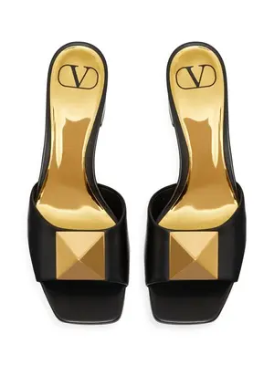 Valentino Garavani One Stud Calfskin Slide Sandal 60mm