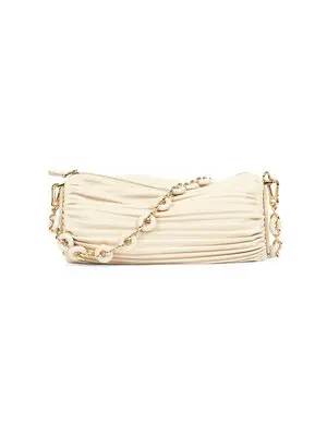 Loewe Women's Bracelet Pleated Leather Pouch - Dusty Blue - Angora