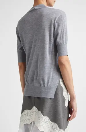 JIL SANDER Seamless Short Sleeve Sweater - Pebble