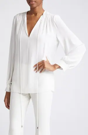 Michael Kors Split-neck Silk Blouse