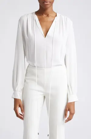 Michael Kors Split-neck Silk Blouse