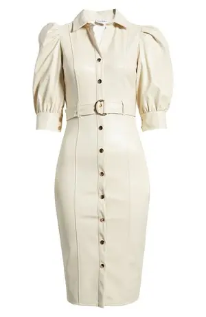 white leather bebe dress Bebe White Perforated 100% Leather Zip Front Fit and Flare Mini Dress Size  4