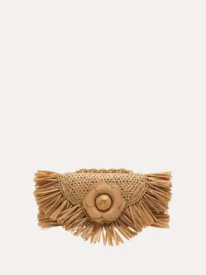 Oscar De La Renta Tro Raffia Fringe Bag - One-color
