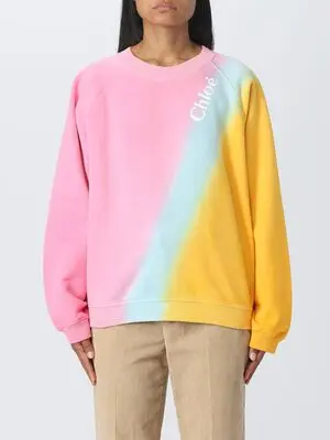 Chloé Sweatshirt In Printed Cotton Pink