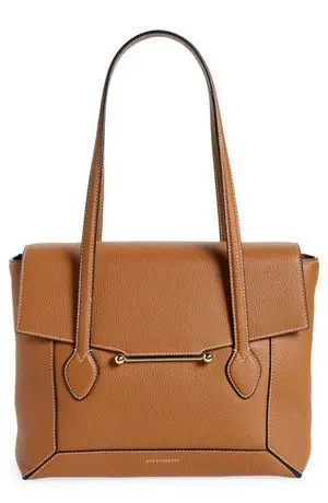 Strathberry Mosaic Leather Tote - Tan/vanilla