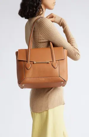 Strathberry Mosaic Leather Tote - Tan/vanilla