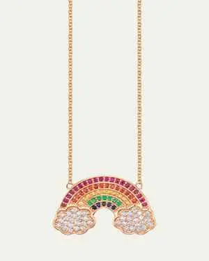 SYDNEY EVAN 14k Gold Rainbow Pendant Necklace
