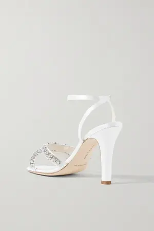 Manolo Blahnik Vedada 105 Crystal-embellished Satin Sandals