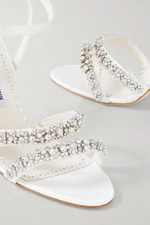 Manolo Blahnik Vedada 105 Crystal-embellished Satin Sandals