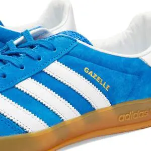 adidas gazelle silver green womens Adidas Women's Gazelle Indoors Blue Bird / Cloud White / Blue Bird Low Top  Sneakers