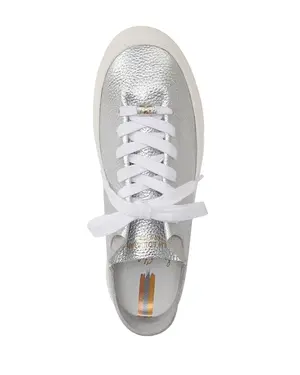 Sam Edelman Poppy Lace Up Sneakers - Silver Leather
