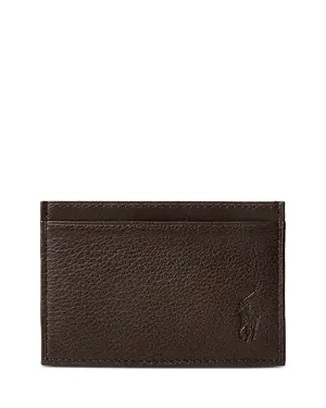 Polo Ralph Lauren Pebbled Leather Slim Card Case - Brown