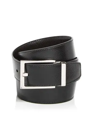 FERRAGAMO Leather Reversible Belt - Nero/hickory