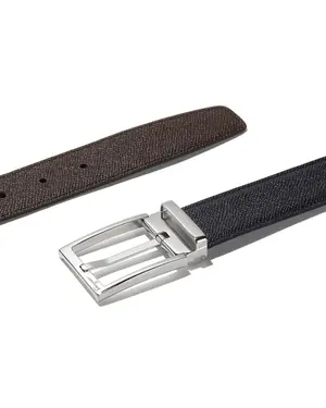 FERRAGAMO Leather Reversible Belt - Nero/hickory