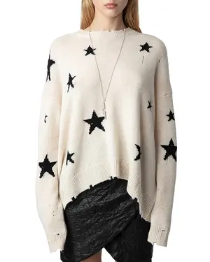 Zadig&Voltaire Zadig & Voltaire Markus Distressed Cashmere Sweater Sugar