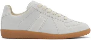 MAISON MARGIELA Maison Margiela Grey Waxy Suede Replica Sneakers - T8048