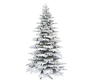 FRASER HILL FARM 7.5-ft. Flocked Pine Valley Ch Ristmas Tree - One-color