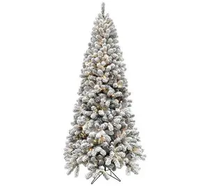 FRASER HILL FARM 6.5-ft. Flocked Silverton Fir Christmas Tree - One-color