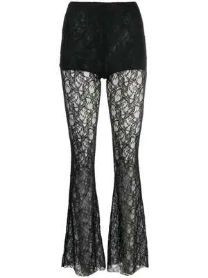 Philosophy Di Lorenzo Serafini Floral Lace Flared Trousers - Black